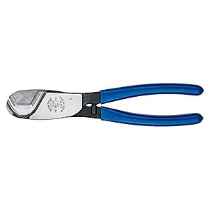 Klein Tools 63030 Cable Cutter, Coaxial Cable Cutter cuts up to 1-Inch Aluminum and Copper Coaxial Cable with One-Hand Shearing,Blue