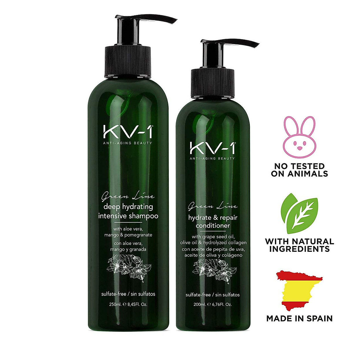 KV-1 Deep Hydrating Shampoo and Conditioner with only natural ingredients