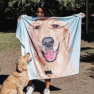 Personalized Dog Portrait Blanket Custom Blankets & Throws with Photo Christmas New Year Birthday Gifts Blanket Pet Dog | Cat Lover | Dog Mom |Cat Lady |Mother |Adults |Men |Women Gifts 30"×40"