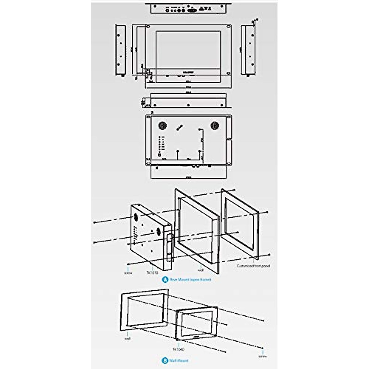 LILLIPUT 10.1" TK1010-NP/C/T-B 10.1" HDMI Open Frame Monitor -resisitive Touch