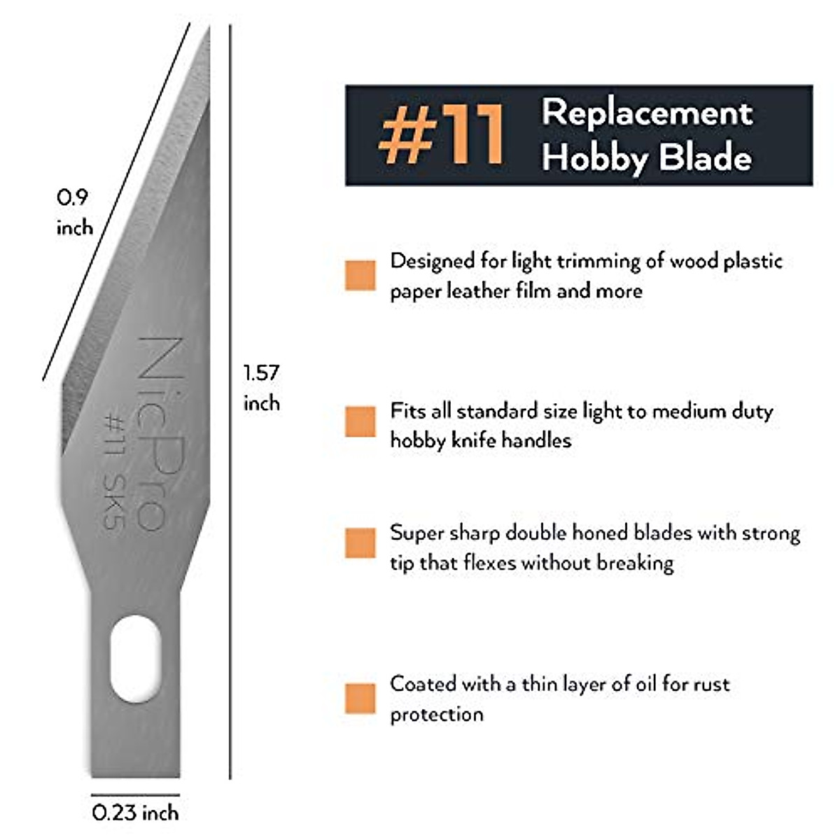 Nicpro 120 PCS Hobby Blades Set SK-5, Utility #11 Art Blades Refill Cutting Tool with Storage Case for Craft, Hobby, Scrapbooking, Stencil