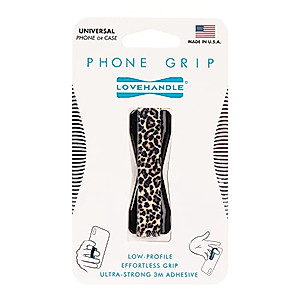 LOVEHANDLE Universal Grip for Smartphone and Mini Tablet, Leopard Design Elastic Strap with Black Base