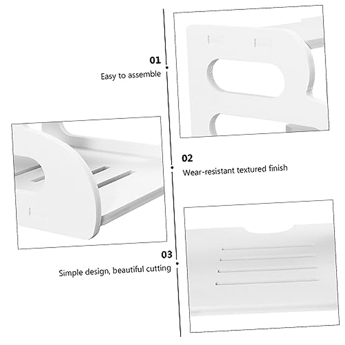 WHAMVOX 1pc Router Rack Floating Wall Mounted Shelf Home Monitor Wall Mounting Brackets Storage Holder Seasoning Bottle Storage Rack Storage Shelf Punch- Rack White Foam Board