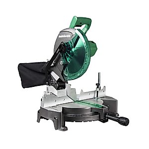 Metabo HPT | Compound Miter Saw | 10-Inch | Single Bevel | 15-Amp Motor | 0-52° Miter Angle Range | 0-45° Bevel Range | Large Table | 10" 24T TCT Miter Saw Blade | C10FCGS