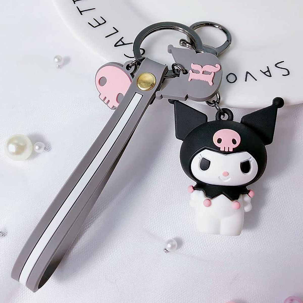 Moonjam Keychain for Women Girls Anime Keychains, Hello Kitty, My Melody, Kuromi, Cinnamoroll, Pompompurin Cartoon Kawaii Keychain [1/3/5/7Pcs]