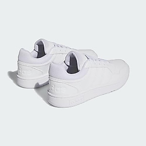 adidas Originals Men's Hoops 3.0 Low Sneaker, White/White/Core Black, 10