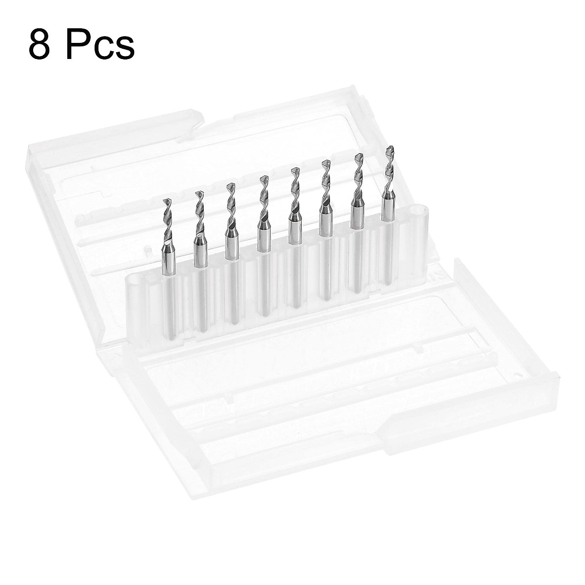 uxcell PCB Drill Bits 2mm Tungsten Carbide Spiral Flute Jewelry CNC Engraving Print Circuit Board Micro Drill Bits 1/8" Shank 8pcs