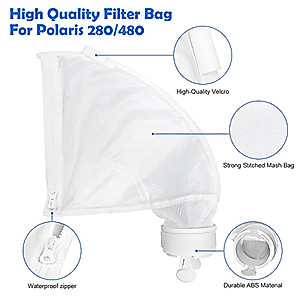 S-Union Pool Cleaner Parts Replacement for Polaris, 2 pack 280 All Purpose Bag, 3 pack Pool Cleaner All Purpose Tire, 5 pack Sweep Hose Scrubber Replace for Polaris 280 Part NO K13 K16 C-10 9-100-3105