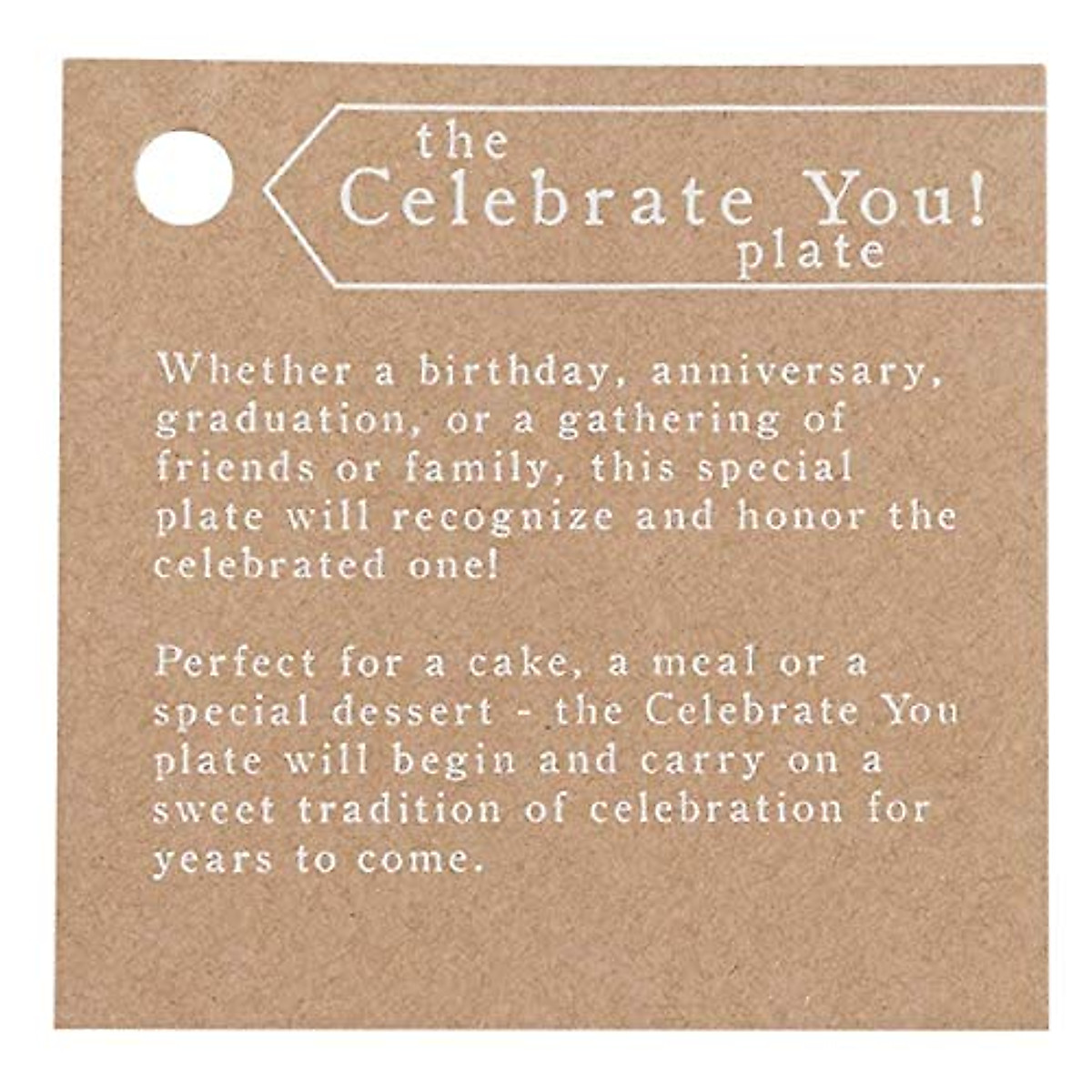 Mud Pie Celebrate You Dinner Plate, White, 11 1/2" dia