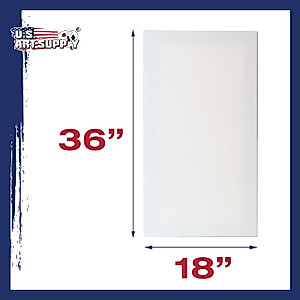 U.S. Art Supply 18 x 36 inch Stretched Canvas 12-Ounce Triple Primed, 6-Pack - Professional Artist Quality White Blank 3/4" Profile, 100% Cotton, Heavy-Weight Gesso - Acrylic Pouring, Oil Painting