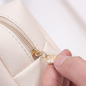 LYDZTION Large Makeup Bag for Purse Vegan Leather Makeup Pouch Travel Toiletry Bag Cosmetic Bag for Women and Girls,3 Sizes(White)