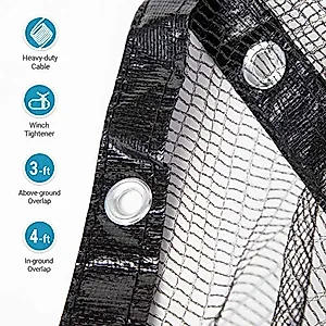 Blue Wave BWC564 20-ft x 40-ft Rectangular Leaf Net In Ground Pool Cover,Black