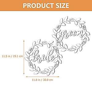 PRETYZOOM 1 Set Groom Bride Bridal Shower Chair Decorations for Bride Rustic Wedding Chair Decorations Bride and Groom Chair Signs for Wedding Bridegroom White Pendant Wooden Board