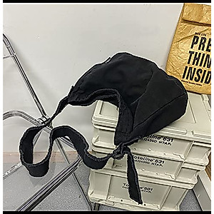 Tote Bag Aesthetic Vintage Grunge Aesthetic Tote Bag Purses for Women Hobo Bag Crossbody Bag (Black)