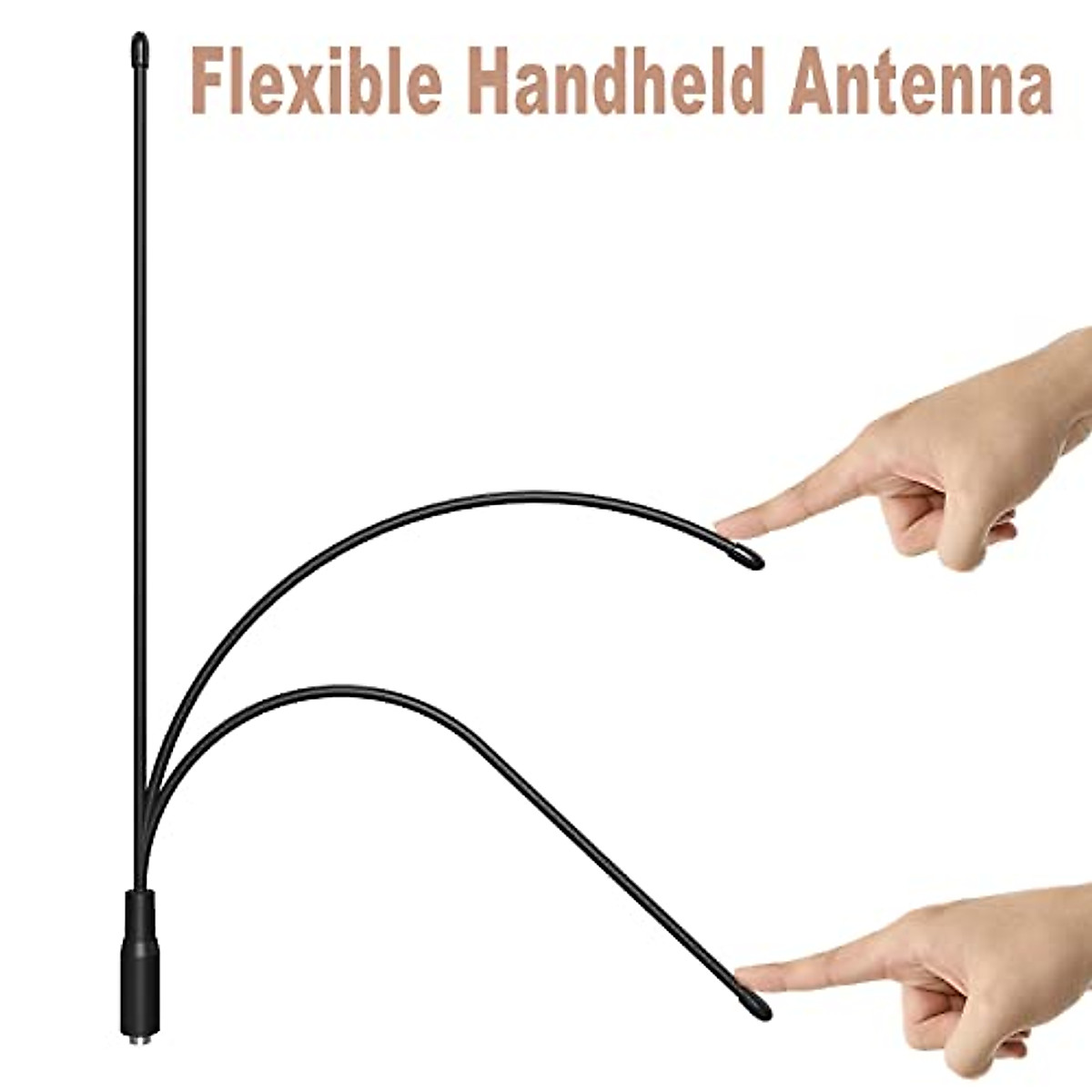 SAMCOM Walkie Talkie Long Antenna 15.1-Inch VHF/UHF (144/430Mhz) Dual Band Antenna SMA-Female 20 Watts Soft Whip Replacement SMA-K Antennas for FPCN30A/FPCN10A Radios,2 Packs