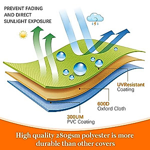 Grill Cover 55 Inch, BBQ Grill Cover for Outdoor Grill 600D Heavy Duty UV Resistant Waterproof, Dust & Rip-Proof Breeze Touch Gas Grill Covers for Outside, BBQ Cover with Storage Bag