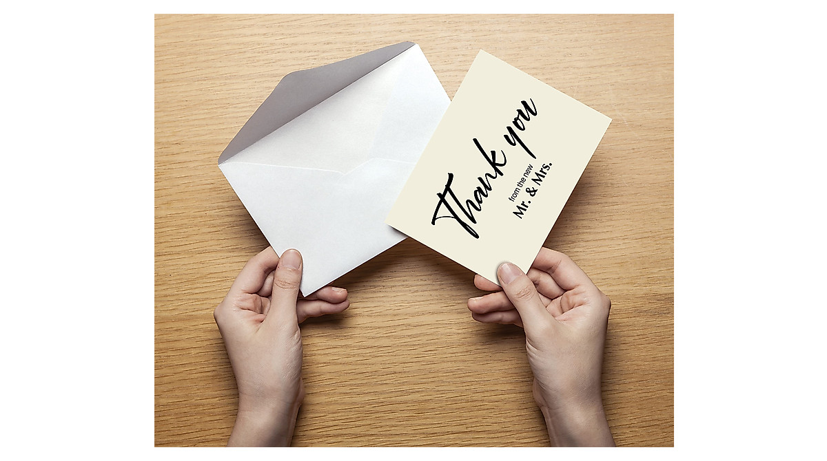 120 Wedding Thank You Cards for Mr & Mrs w/ Envelopes