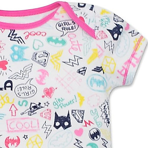 WARNER BROS Justice League Newborn Baby Girls 5 Pack Cosplay Costume Bodysuits Logo Girls 0-3 Months