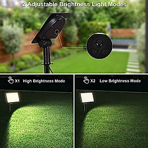 CREPOW Solar Flood Lights Outdoor Solar Landscape Spotlights , 54 LED Waterproof Separated Panel and Light Adjustable & Auto ON/Off Spot Lights for Garden, Yard, Lawn, Driveway Warm White, 2 Pack