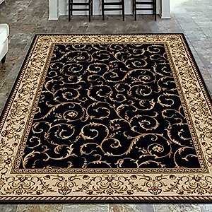 Radici 1599 Area Rug, 3'3 x 4'11, black