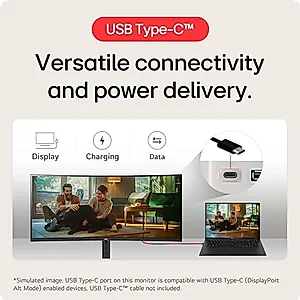 LG 28MQ750-C 28 Inch SDQHD (2560 x 2880) Nano IPS DualUp Monitor with Tilt/Height/Swivel Stand, DCI-P3 98% (Typ.) HDR10, USB Type-C (90W PD) - Black