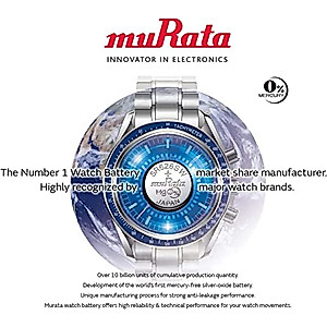 Murata 357/303 SR44/W/SW Battery 1.55V Silver Oxide Watch Button Cell - Replaces Sony 357/303 (2 Batteries)