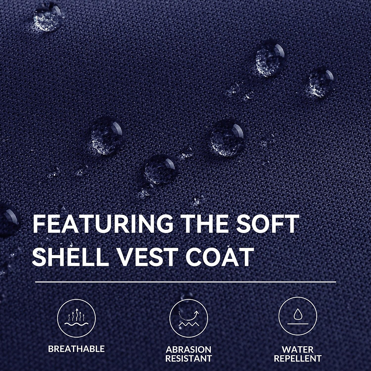 baleaf Women's Lightweight Vest Softshell Sleeveless Jacket Windproof Stand Collar with Zipper Pockets Running Hiking Golf Navy Blue L