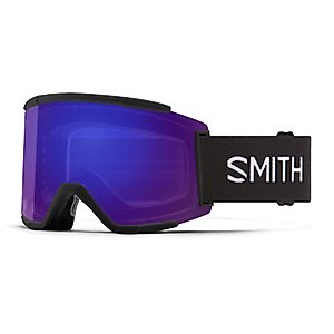 SMITH Squad XL Goggles with ChromaPop Lens – Performance Snowsports Goggles with Replaceable Lens for Skiing & Snowboarding – for Men & Women with Larger Faces – Black + Everyday Violet Mirror Lens