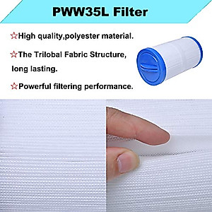 PWW35L Hot Tub Filter Cartridge Filter Compatible with Unicel 4CH-935 Waterway 817-4035 Teleweir 35 SF, Pool & Spa Filter, 2 Pack