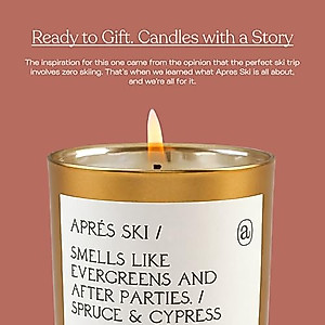 Anecdote 'Apres Ski' Coconut Soy Wax Candle Jar | Premium Hand Poured & Long Burning | Spruce & Cypress Scent | Phthalate-Free | for Home, Office, Gift - 9 Oz