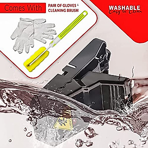 Zibaba Mouse Trap, 6 Pack (3 Large, 3 Small) Mice Trap with Gloves and Brush, Reusable and Easy to Use Mouse Traps for Indoor, Outdoor, Kitchen, Garage and Garden