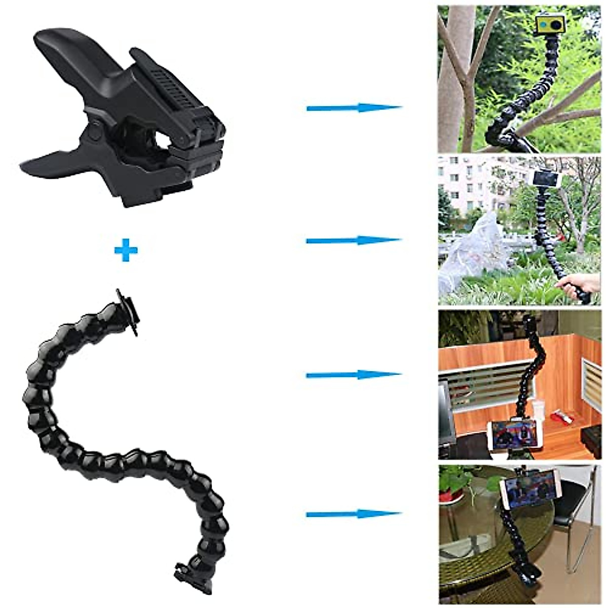 Husiway Accessory Bundle for GoPro Hero 11 10 9 8 7 6 5 4 Accessories Kit for Go Pro Max Fusion Insta360 ONE X DJI Osmo Action 3 2 AKASO Action Cameras 56E