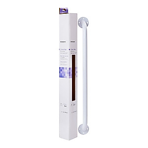 McKesson Grab Bar, Wall Mount, Steel, Bathroom, Shower Aid, White Power Coated, 24 in, 1 Count