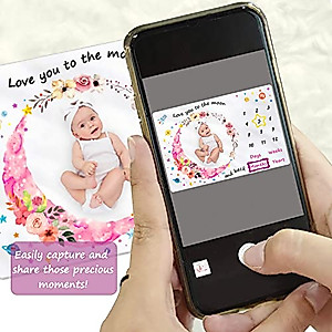 Kmivo Milestone Blanket for Baby Girl, Baby Monthly Photo Blankets Soft Large Memory Blanket with Headband & Milestone Cards for Newborn Baby Shower, 60” x 40”