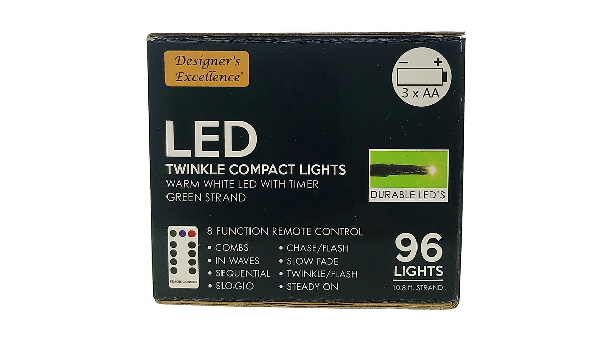 LED Twinkle Lights 10.8ft - Battery Operated & Remote