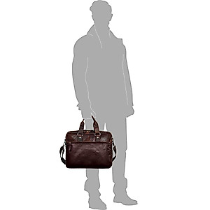 Jack Georges Voyager Slim Zippered Briefcase #7320 (Brown)