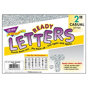 TREND enterprises, Inc. Silver Sparkle 2" Casual UC Ready Letters