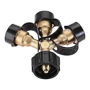 Lemfema Propone Splitter, Propane Tank 3 Y Splitter Adapter, 3 Way Propone Gas Splitter for Camping Stoves, BBQ Grills, RV Camper