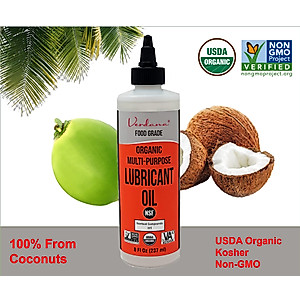Verdana Organic Multipurpose Lubricant Oil – Food Grade Kosher, Non-GMO – NSF H1 – Light Machine Oil and Rust Corrosion Preventor Inhibitor – Household Industrial – Petroleum Free – 8 Fl Oz