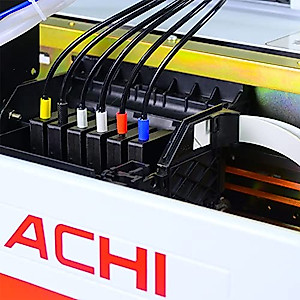 Ovsuqu Automatic UV Printer A3 R1390 UV Printer Flatbed for Wood, Fabrics,Leather, Bottle,Metal,Golf, Phone case and More Printing (A3 UV Printer with 5x500ML Ink)