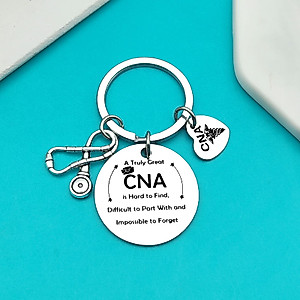 CNA Gifts CNA Certified Nursing Assistant Keychain A Truly Great CNA is Hard to Find Keychain CNA Appreciation Gifts CNA Leaving Gifts Christmas Birthday Retirement Nurse Week Gifts
