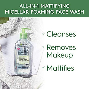 Garnier SkinActive Micellar Foaming Face Wash, For Oily Skin, 6.7 fl oz