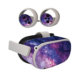MightySkins Skin Compatible with Oculus Quest 2 - Violet Stars | Protective, Durable, and Unique Vinyl Decal wrap Cover | Easy to Apply, Remove, and Change Styles | (OCQU2-Violet Stars)