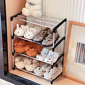 Lechay 1 PC 3-Tier Stackable Small Shoe Rack, Shoe Organization Shoe Holder Entryway for Saving Storage