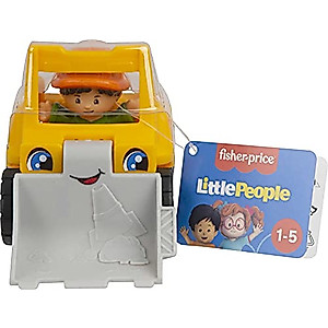 Little People Toddler Construction Toy Bulldozer Vehicle & Worker Figure for Pretend Play Ages 1+ Years