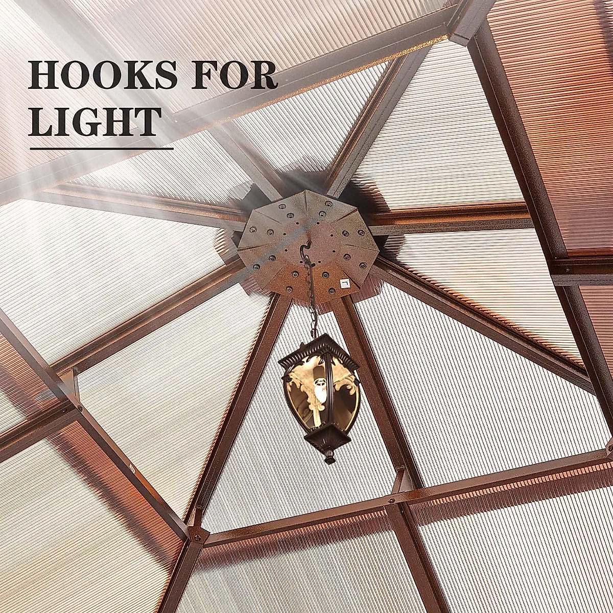 YOLENY 12'x12' Hardtop Gazebo, Outdoor Polycarbonate Double Roof Canopy, Aluminum Frame Permanent Pavilion with Curtains and Netting, Sunshade for Garden, Patio, Lawns