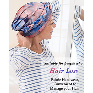 4 Pieces African Women Turban Cap Head Wraps Beaded Headscarf Beanie Wrap