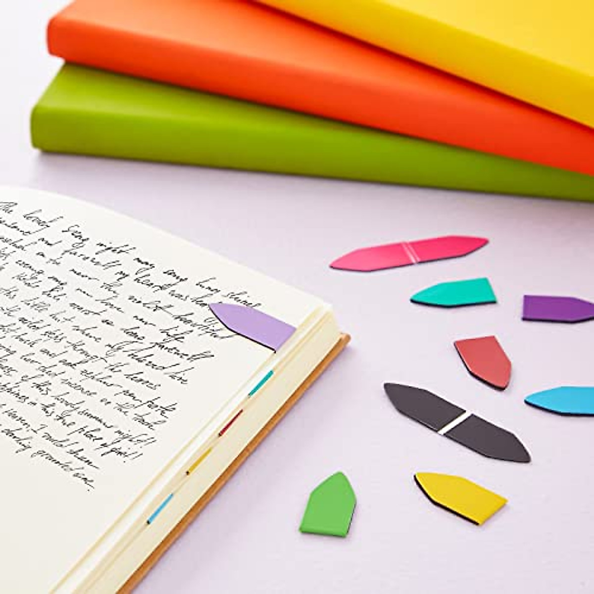 72 Pack Rainbow Arrow Magnetic Bookmarks, Bulk Mini Magnet Page Clip Markers for Reading, 12 Colors (1 x 0.5 in)