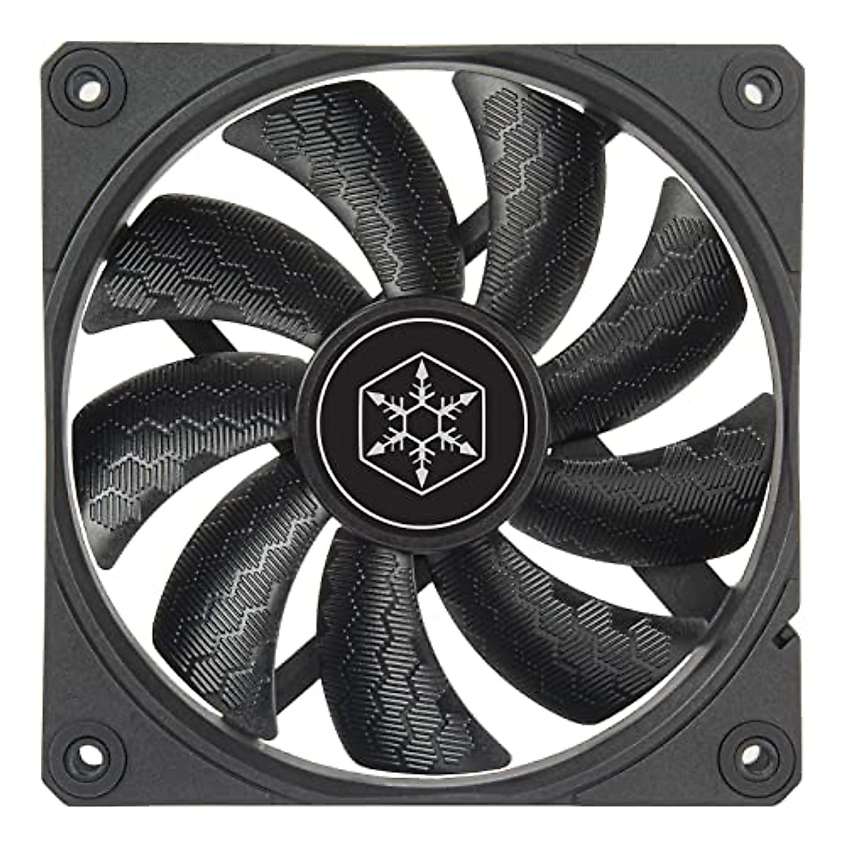 SilverStone Technology Shark Force 120 Performance Enhanced 120mm PWM Fan with Shark Skin Pattern Fan Blades, SST-SF120B, Black