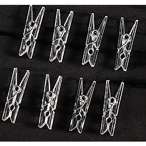 20Pcs Clear Plastic Clothes Pins,Clothes Line String Clips, Mini Clothes Pins, Photo Paper Peg Pins Craft Clips, Laundry Storage and Organization (2.5cm)